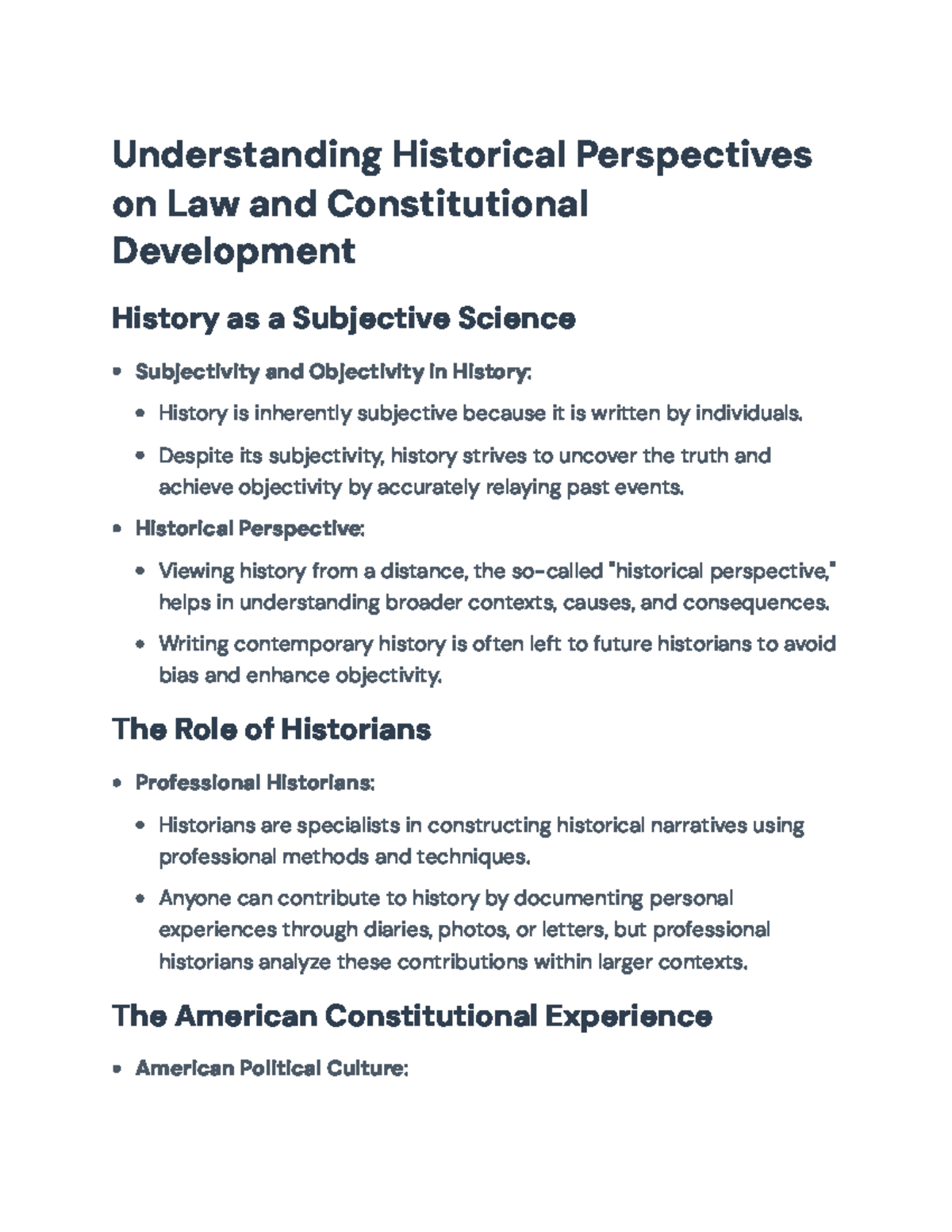 Understanding Law and Constitutional Development: Historical ...