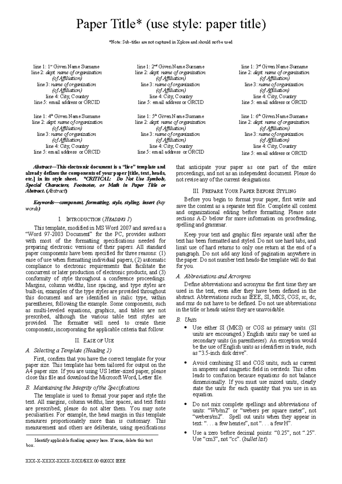 Conference Template A4: Formatting Guidelines for Papers - Studocu