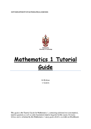 Binomial Theorem - with exercises and solutions - MUT Maths 1 BINOMIAL ...