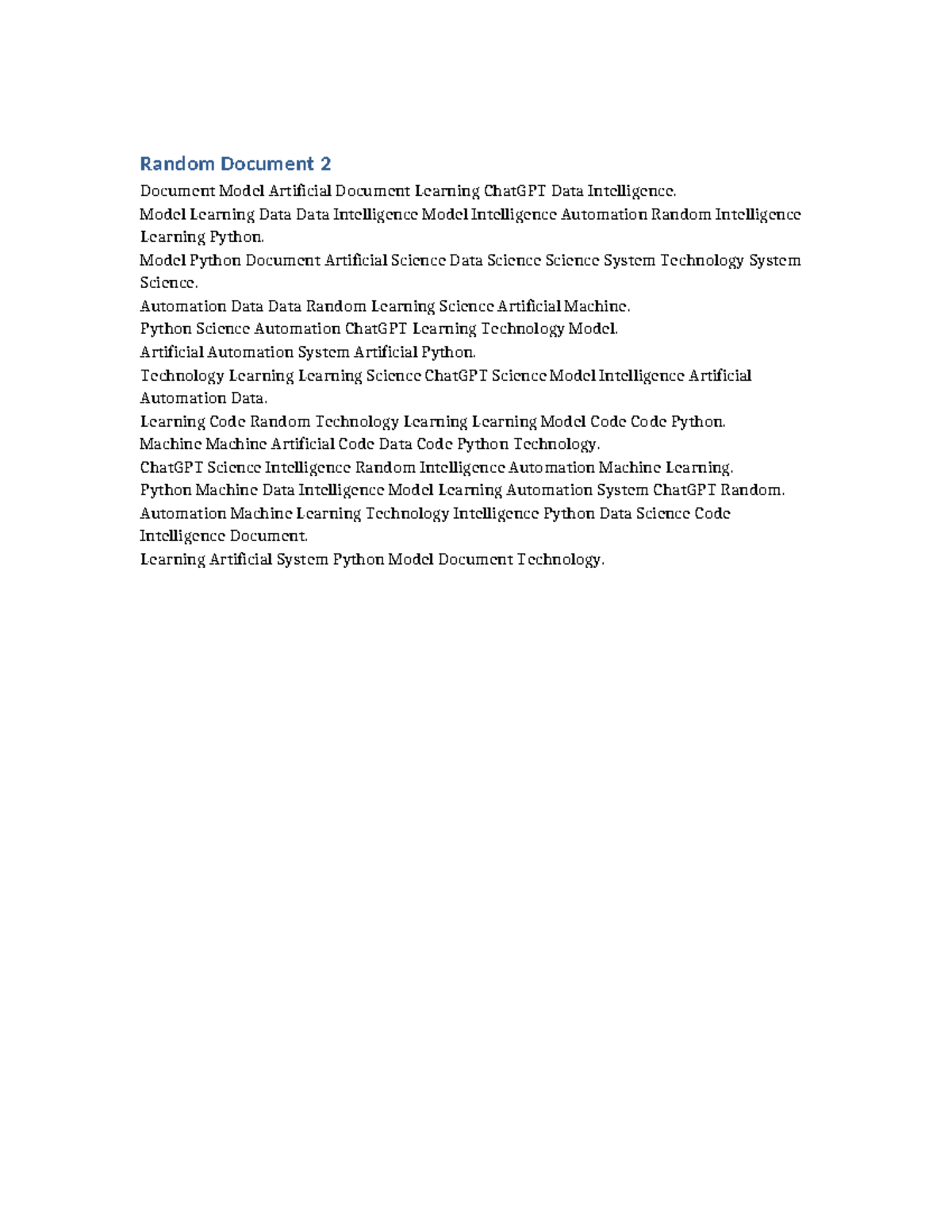 Random document 2 - sáas - Random Document 2 Document Model Artificial ...