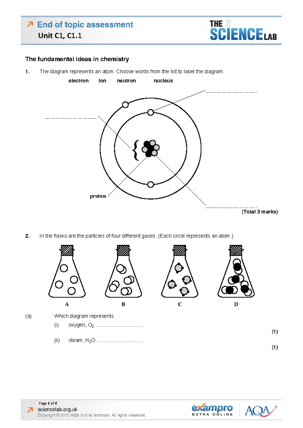 C1 - Chemistry Fundamentals: Atom & Molecule Concepts - Studocu