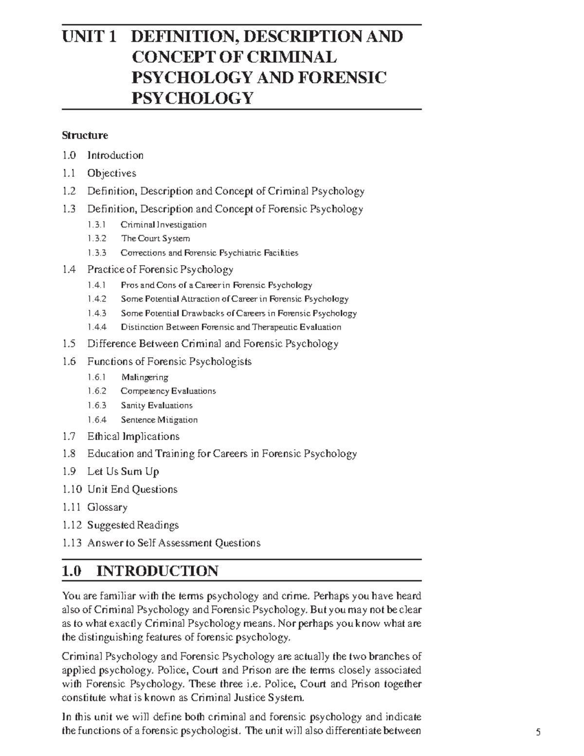 Unit 1: Understanding Criminal and Forensic Psychology Concepts - Studocu