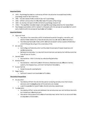 PSYC 1010 - Yorku - Introduction to Psychology - Studocu