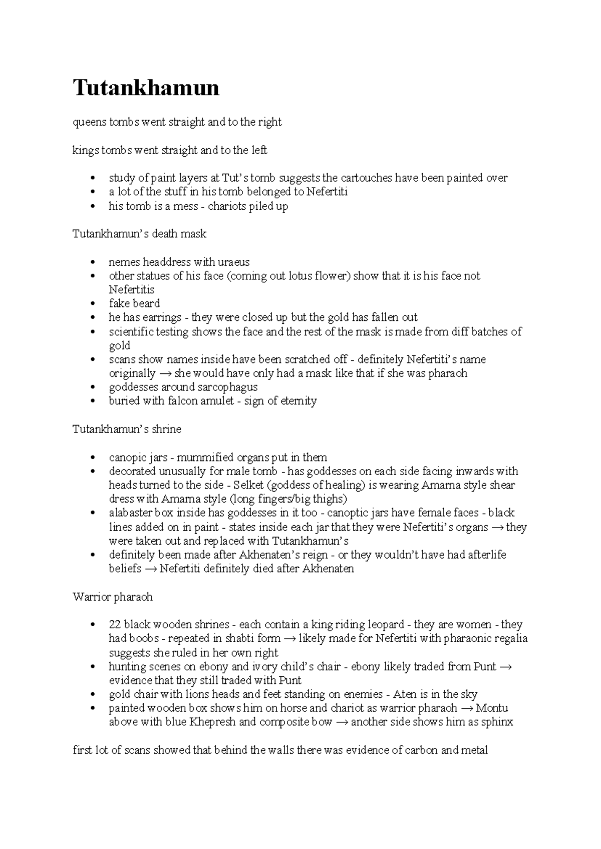 Tutankhamun - WACE Summary: Insights into Tomb Artifacts and ...
