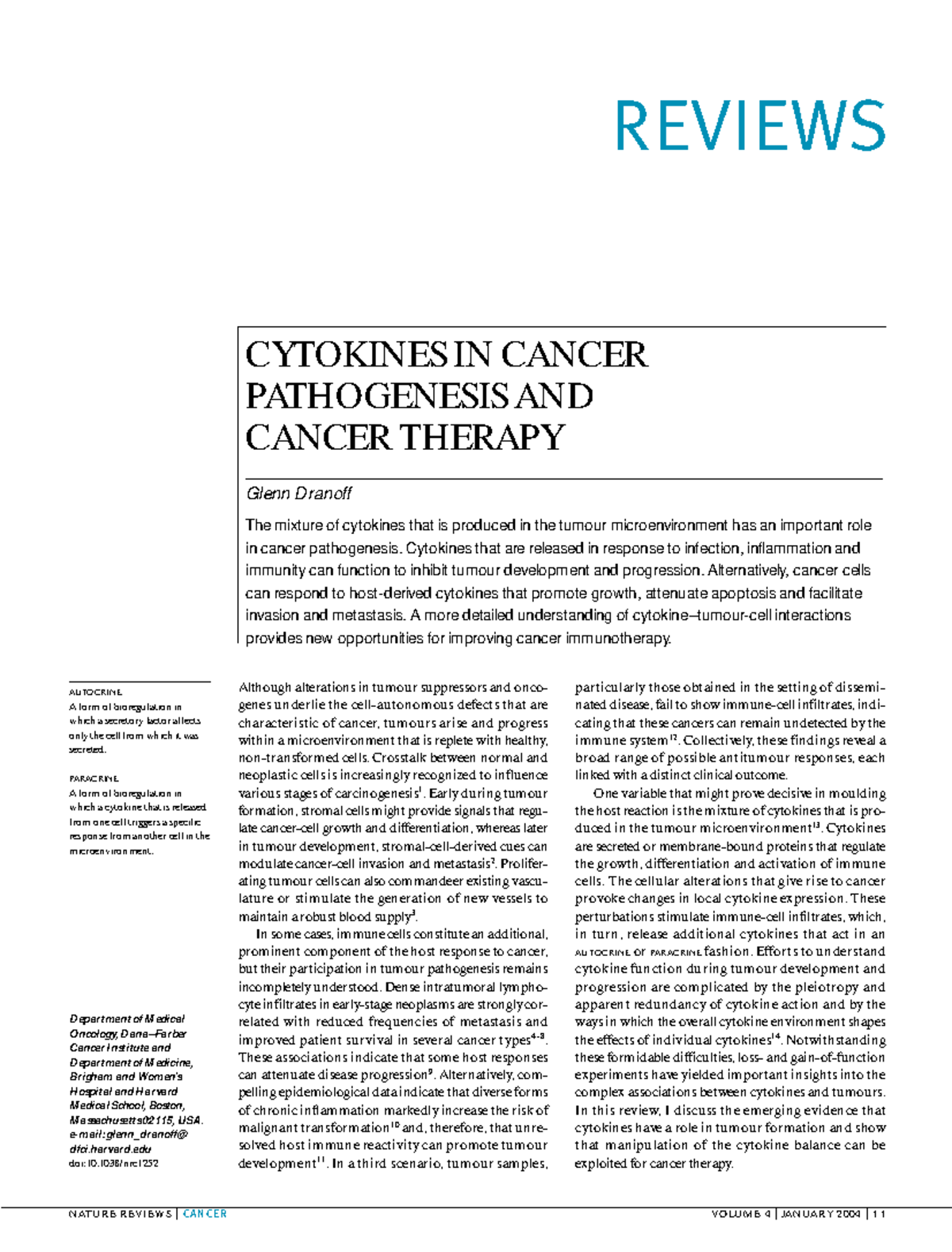 Dranoff 2004 - Artpiculo sobre cancer - Although alterations in tumour ...
