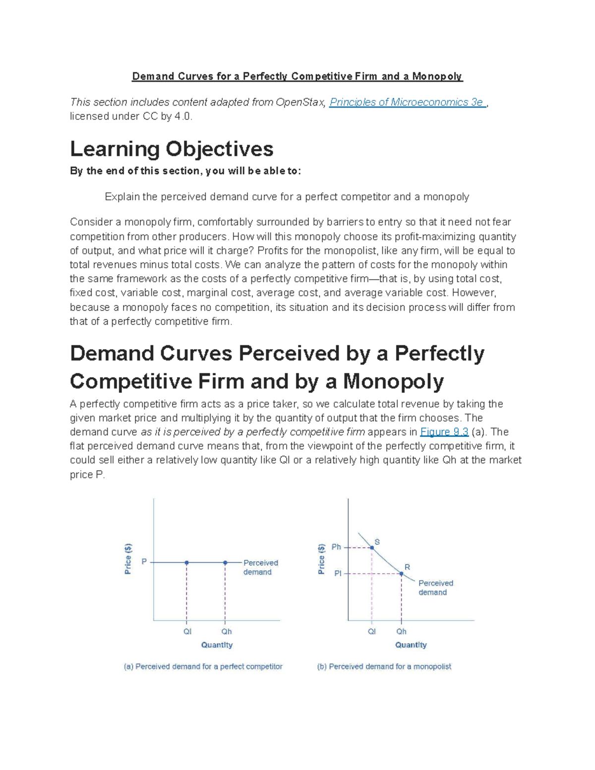 Demand Curves in Microeconomics: Perfect Competition vs. Monopoly ...