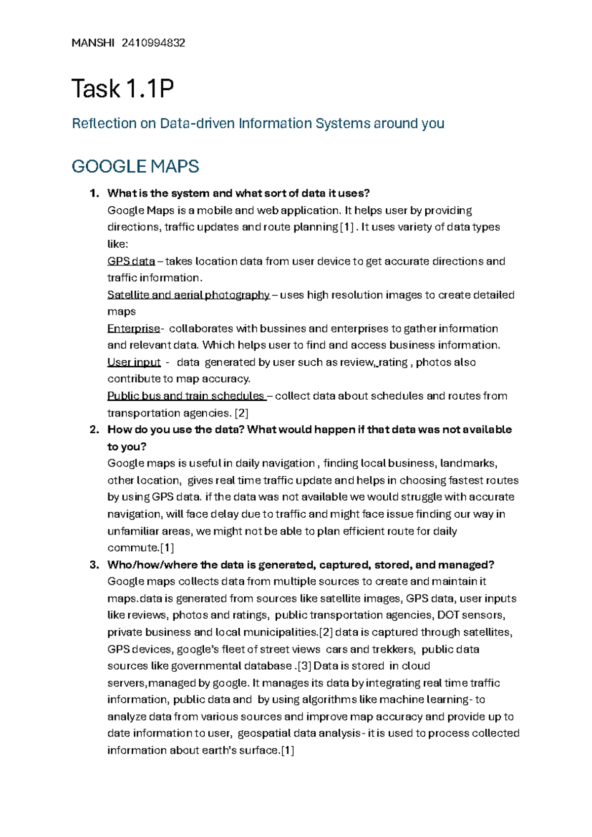 Data Management Insights of Google Maps: Systems & Privacy Concerns - Studocu