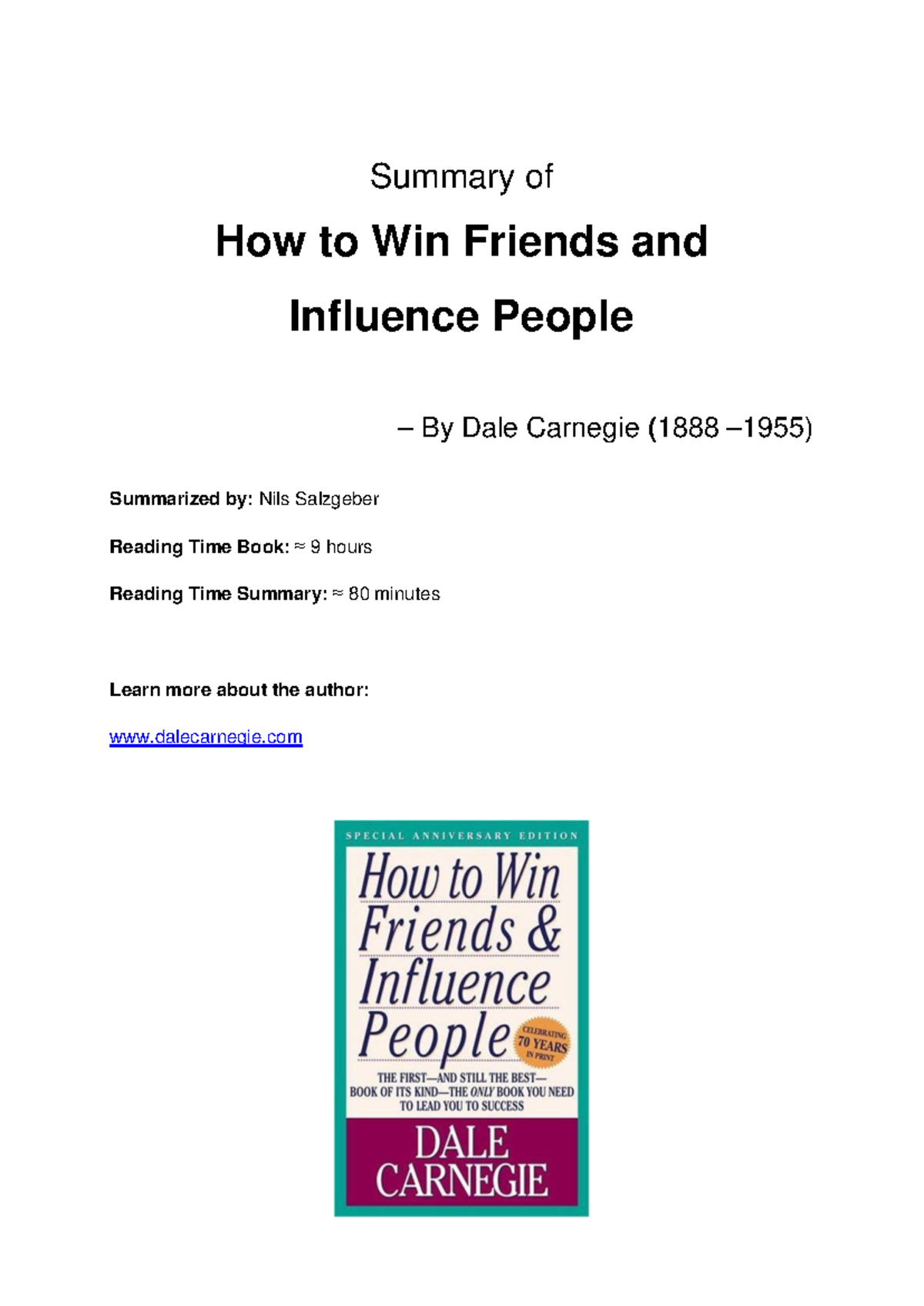 How to win friends and influence people - Summary of How to Win Friends ...