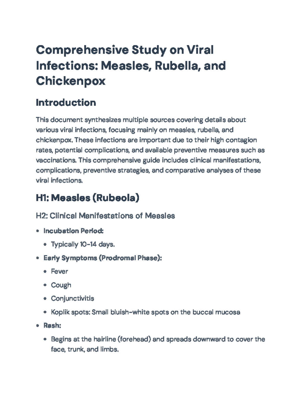 Comprehensive Review of Viral Infections: Measles, Rubella & Chickenpox ...
