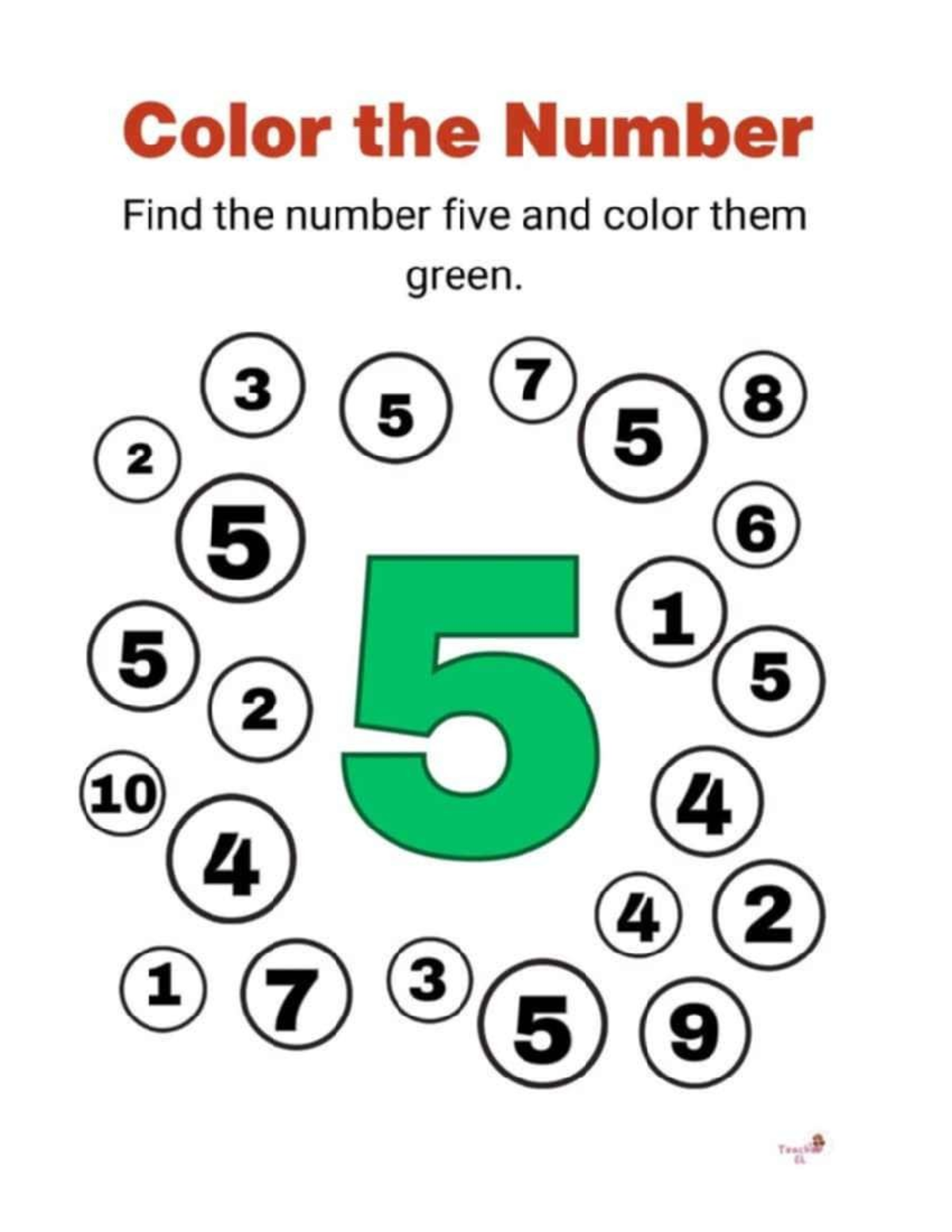 Color the Number Activity: Color by Number 1-5 - Studocu