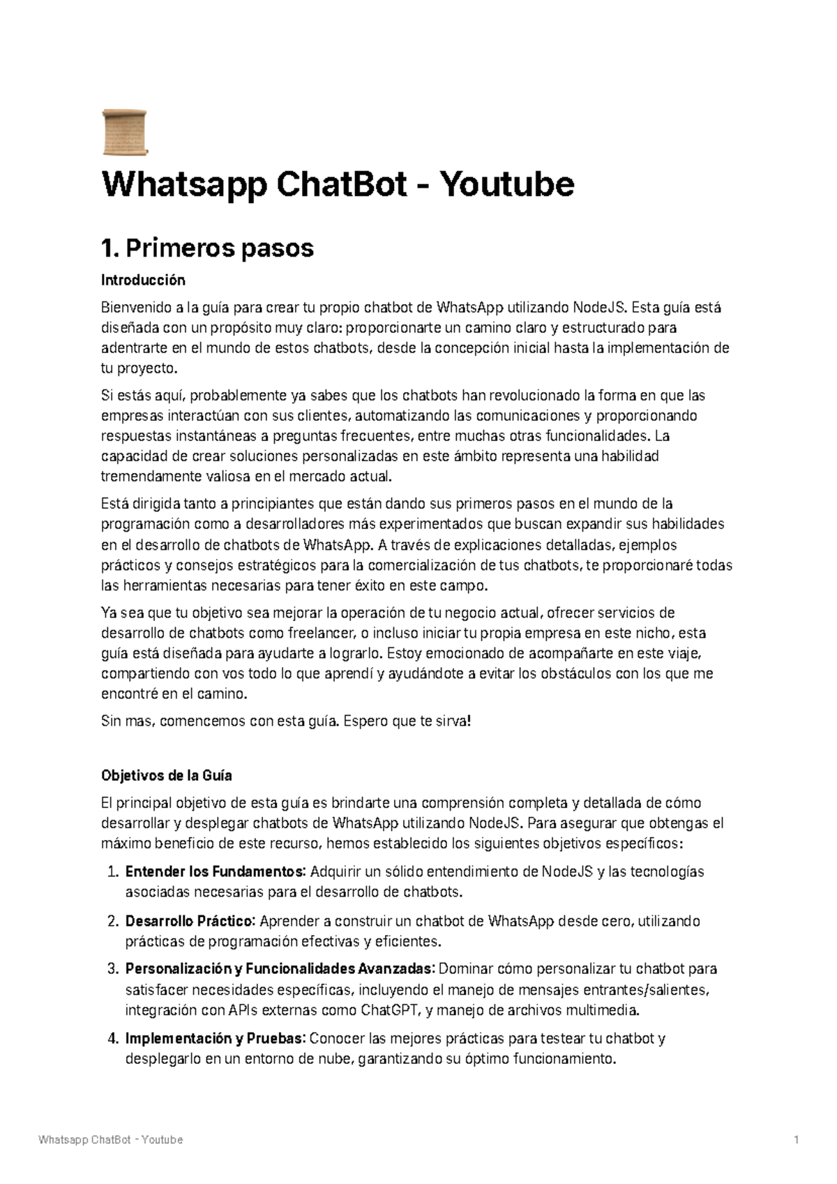 Whatsapp Chat Bot - Guia Inicial - 📜 Whatsapp ChatBot - Youtube 1 ...
