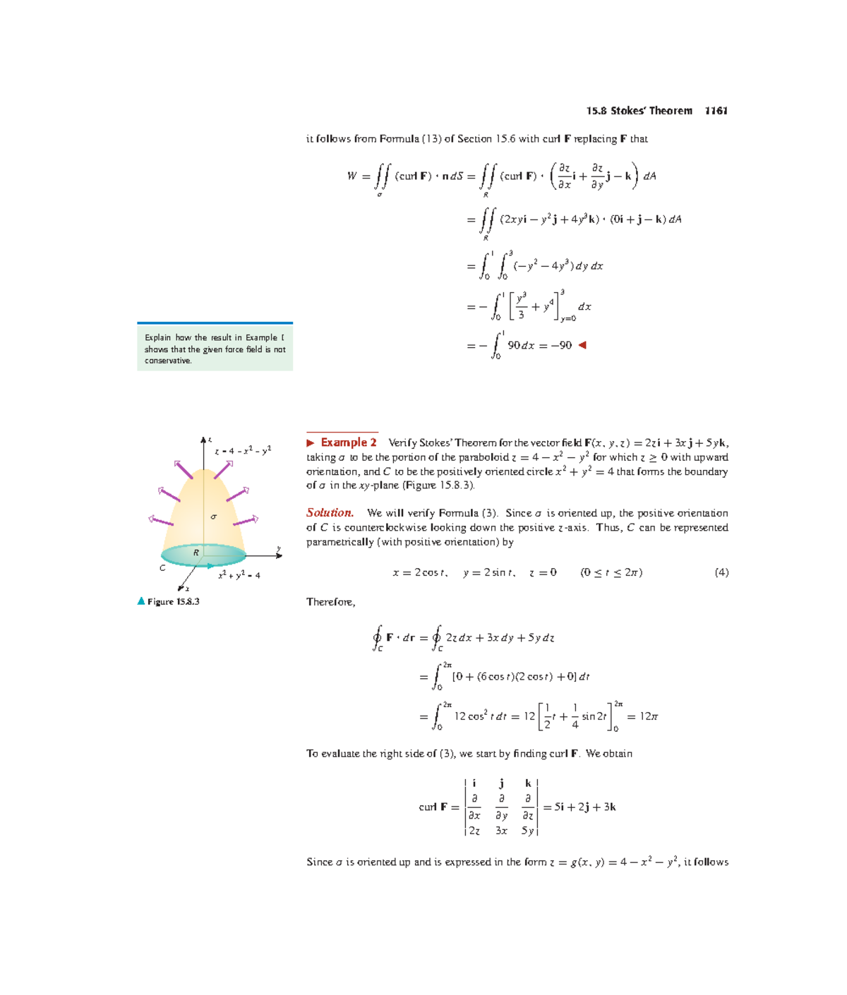 Calculus Anton C15 Theorem 1161: Non-Conservative Force Field Analysis ...