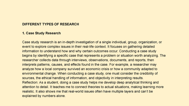 DIFF. Types of Research: Case Studies, Papers, and More - Studocu