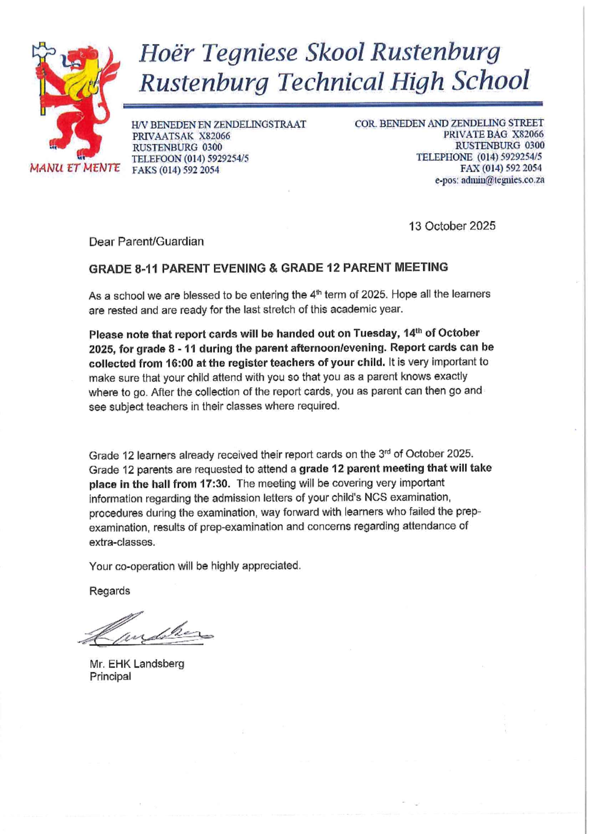 Grade 12 Parent Meeting - Important Info for NCS Exams - Studocu