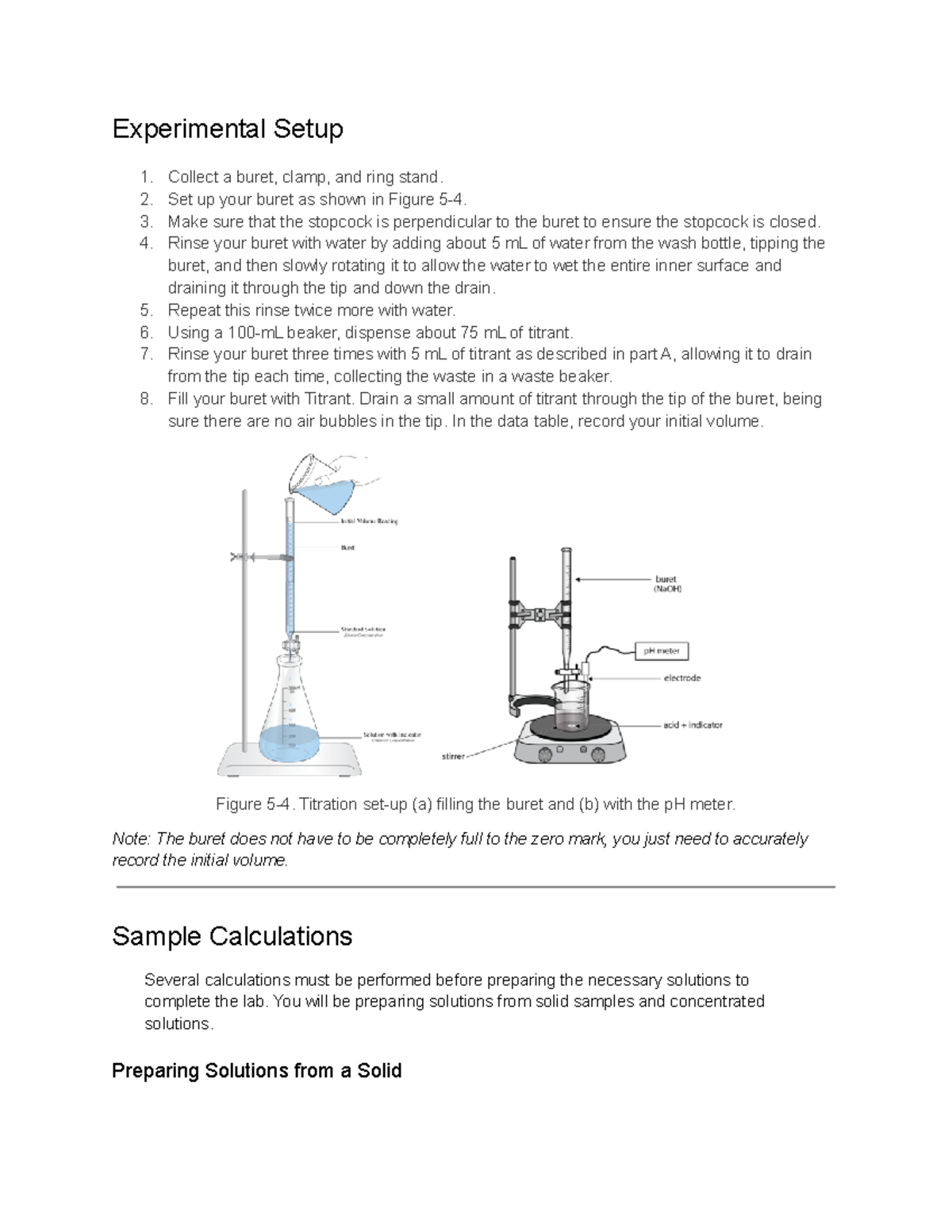 Experiment 5: Titration Techniques for Strong and Weak Acids - Studocu