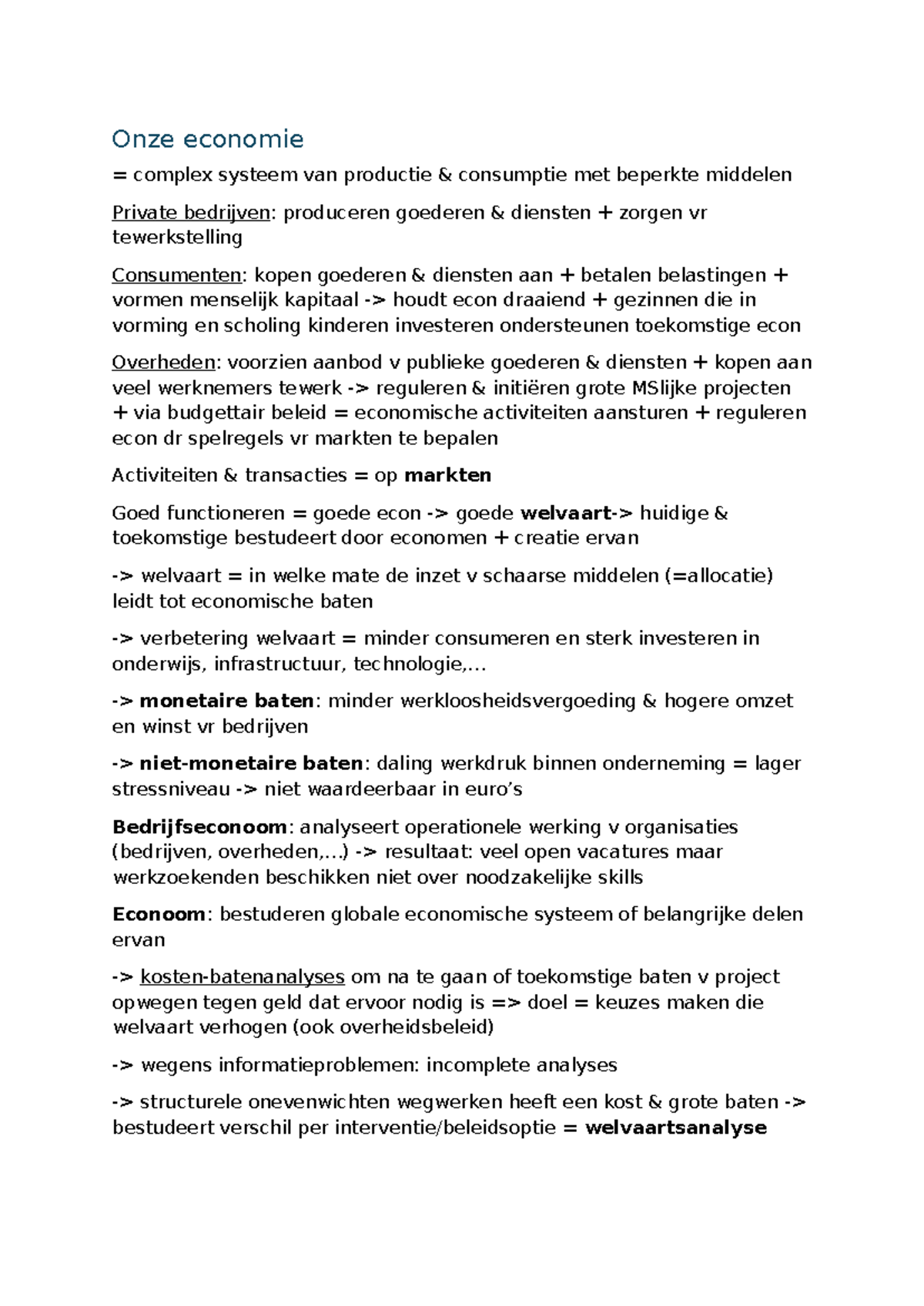 ECON - Markten en Welvaart: Een Analyse van Productie en Consumptie ...