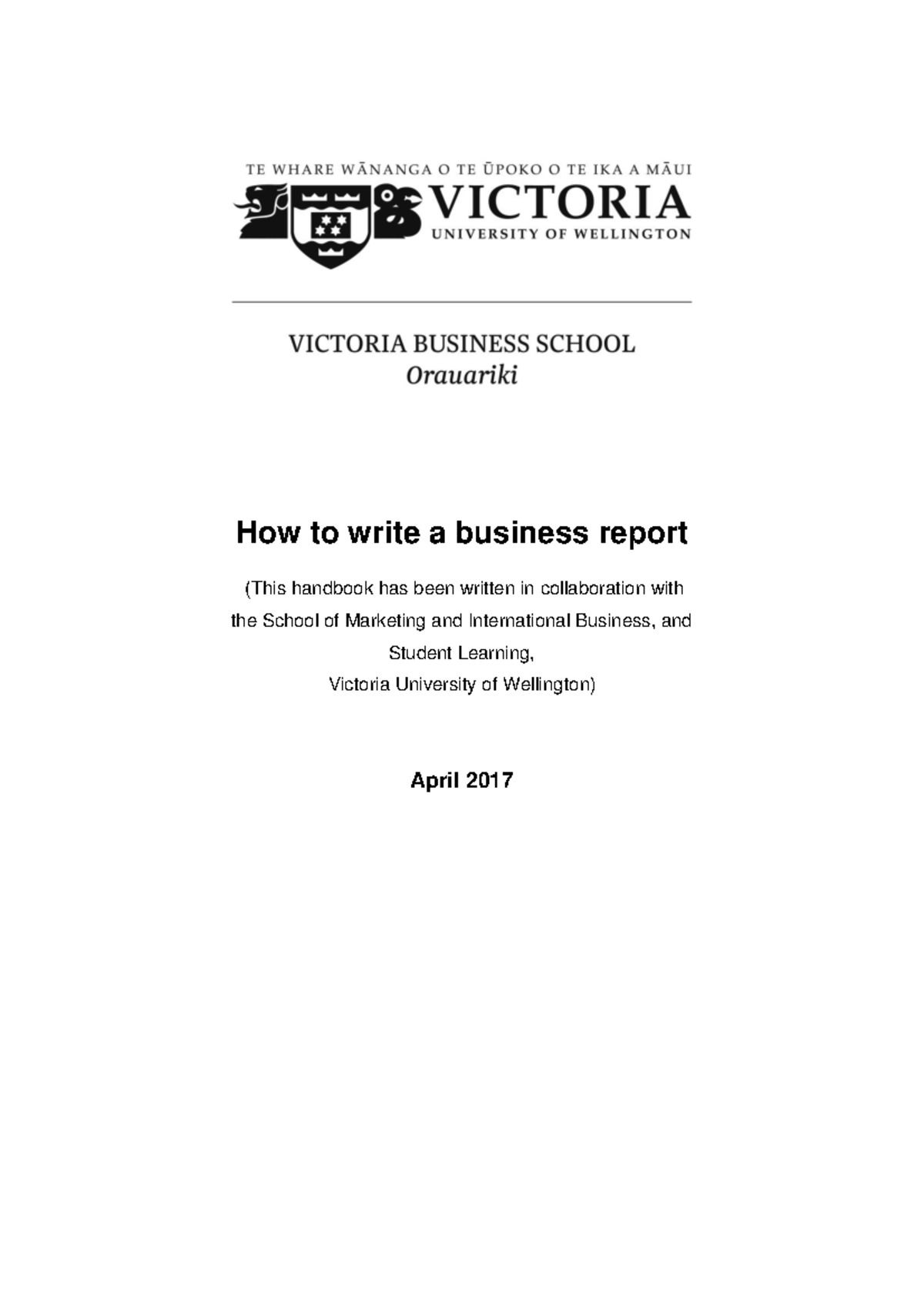Business Report Writing Guide for MKTG 101 - Effective Strategies - Studocu