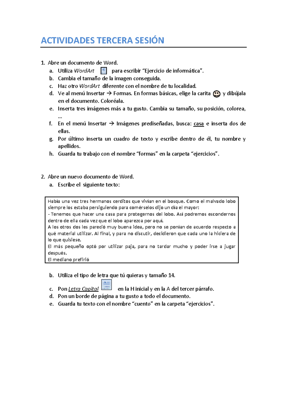 Informatica Basica - Actividades de Word y Creación de Documentos - Studocu