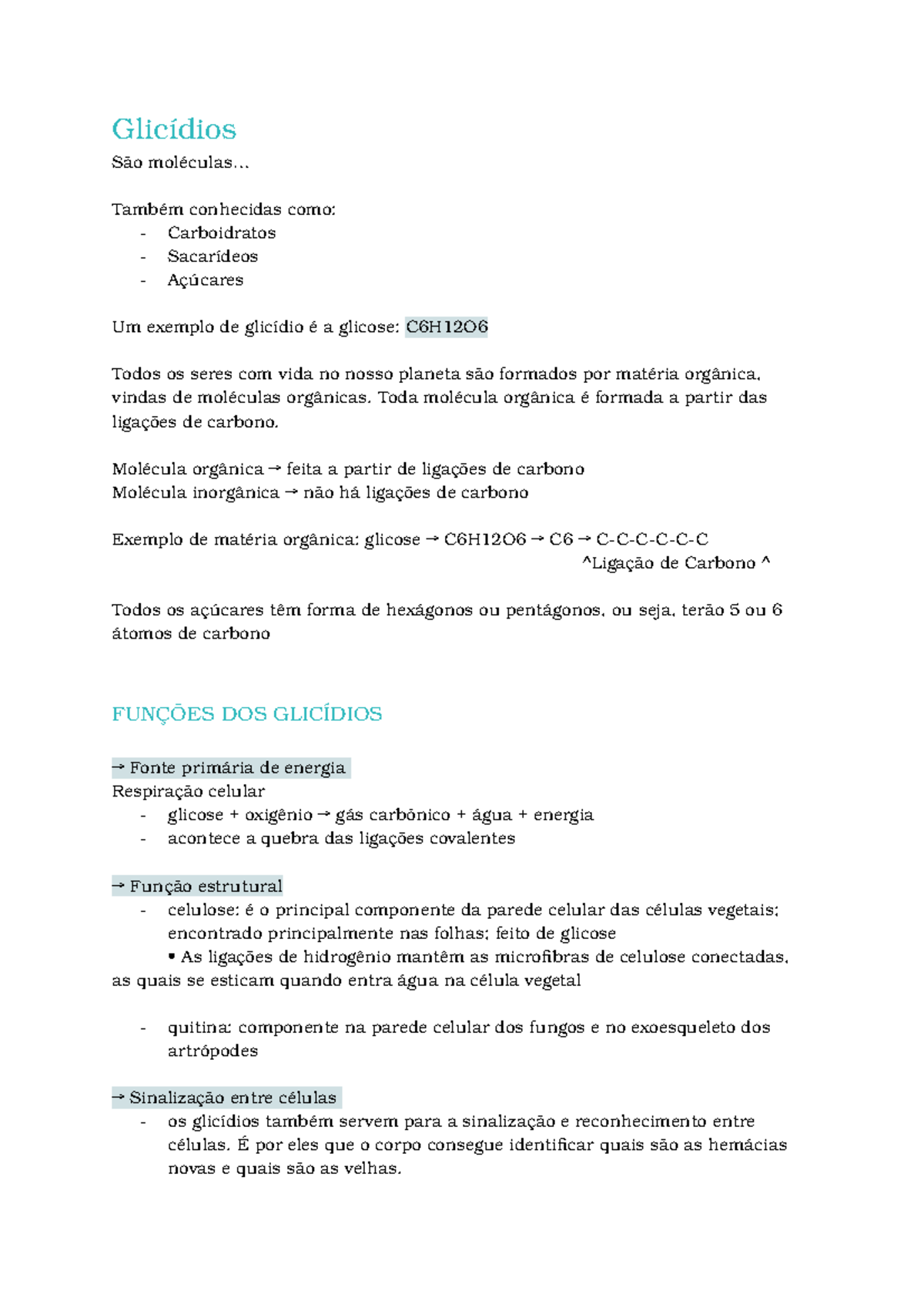 Glicídios, lipídios e proteínas - Glicídios São moléculas... Também ...