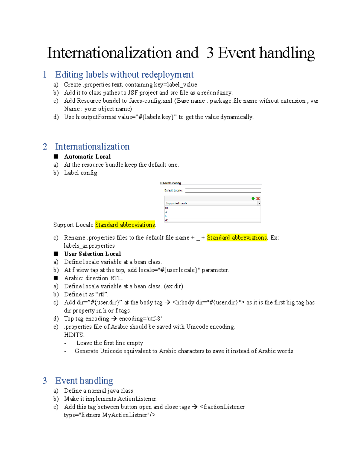 10- Internationalization and Event Handling: JSF Guide - Studocu