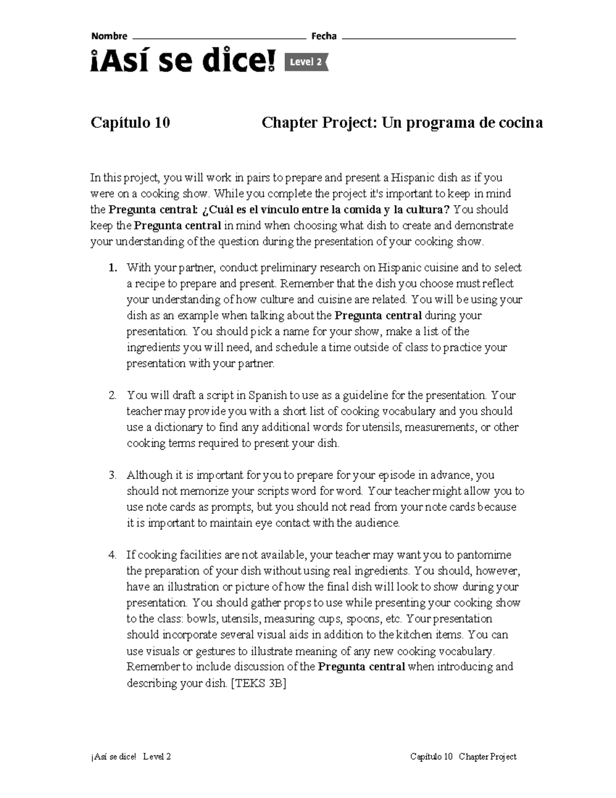Chapter Project student version Cap tulo 10 2 - Capítulo 10 Chapter Project: Un programa de ...
