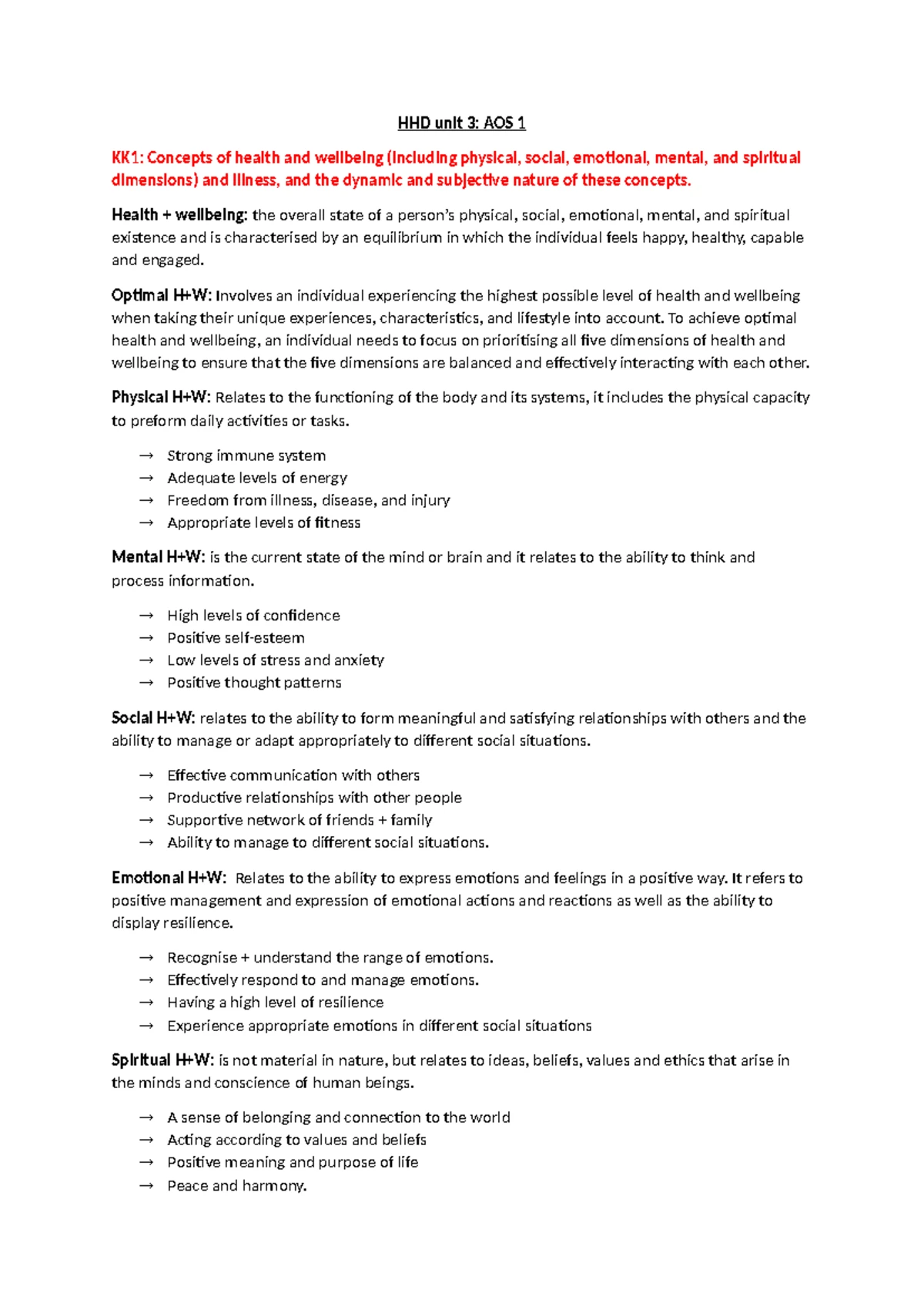Health Status Definitions: Key Concepts and Metrics - Studocu