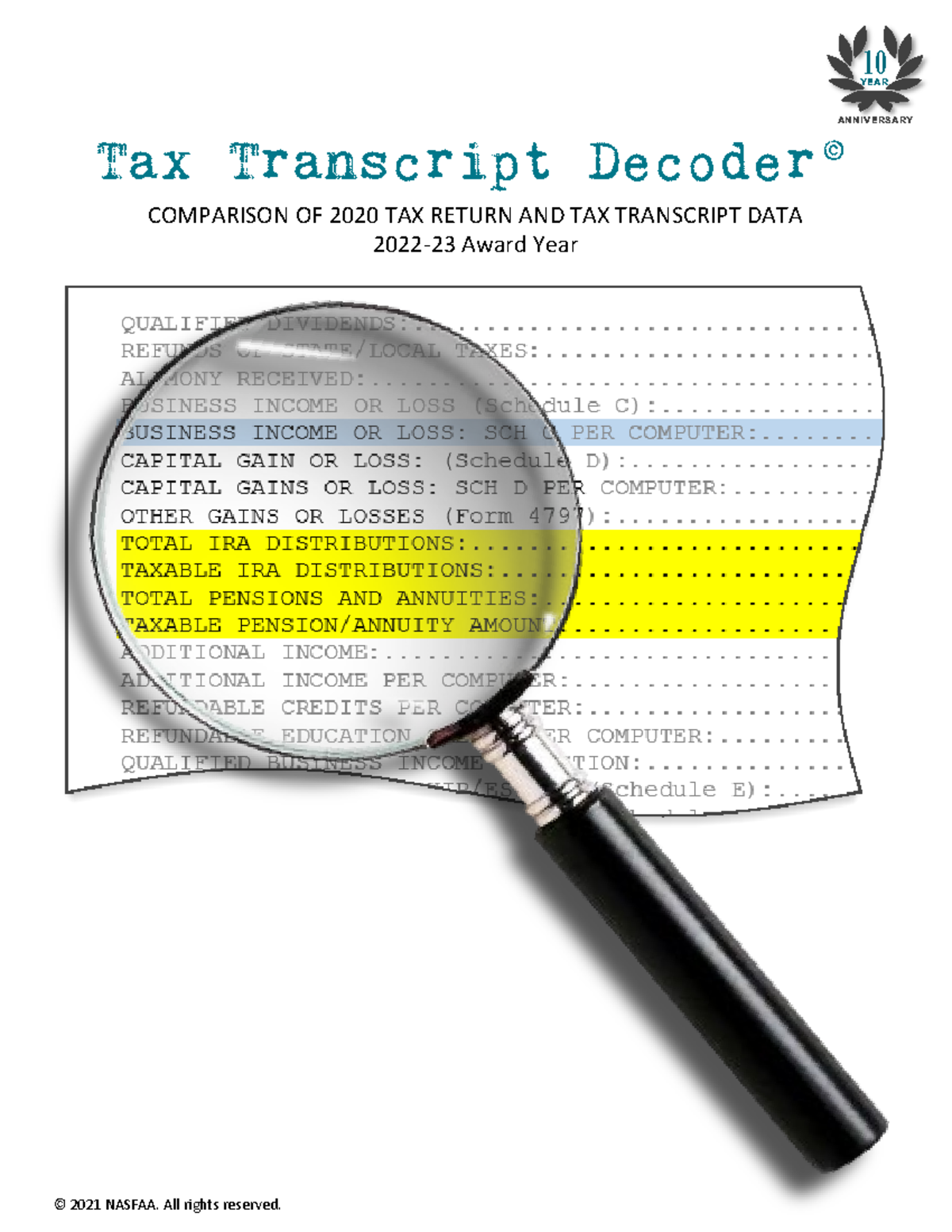 2022-23 Tax Transcript Decoder - Tax Transcript Decoder© COMPARISON OF ...