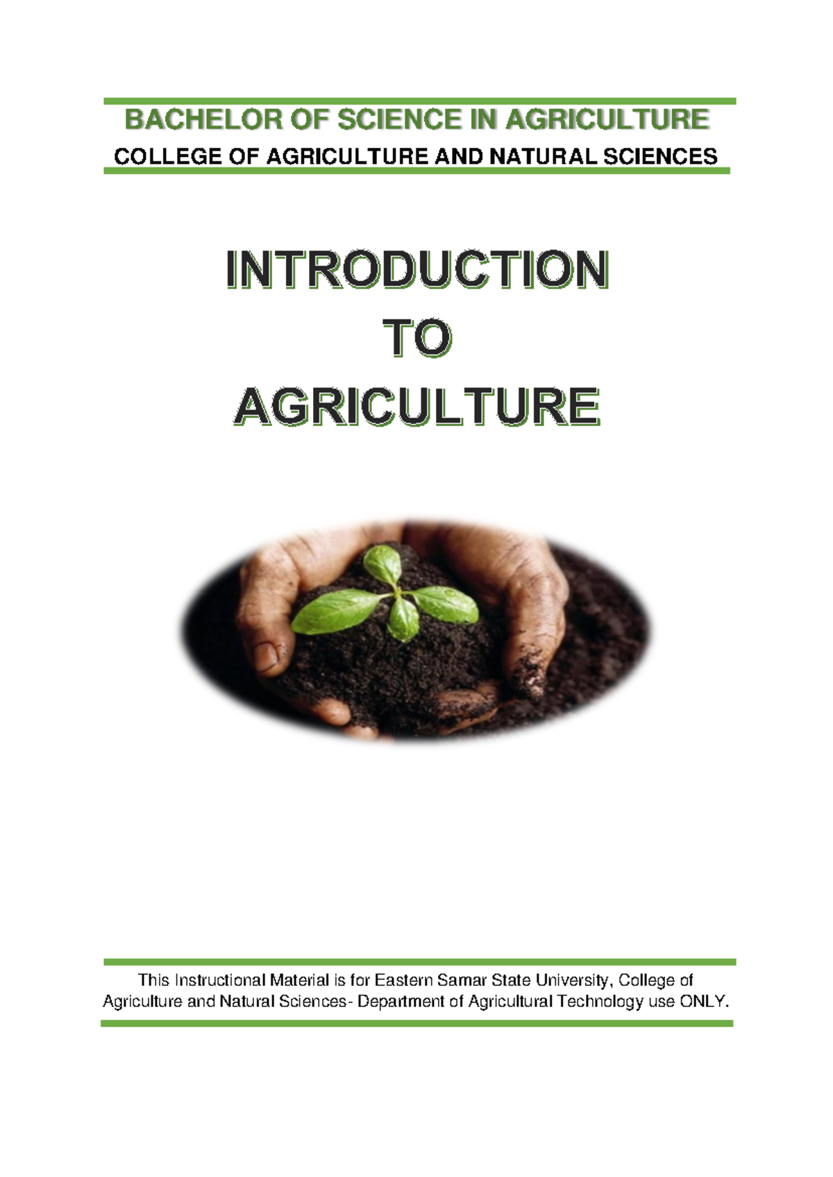 Introduction to Agriculture: Overview and Key Concepts (AGRI 101) - Studocu