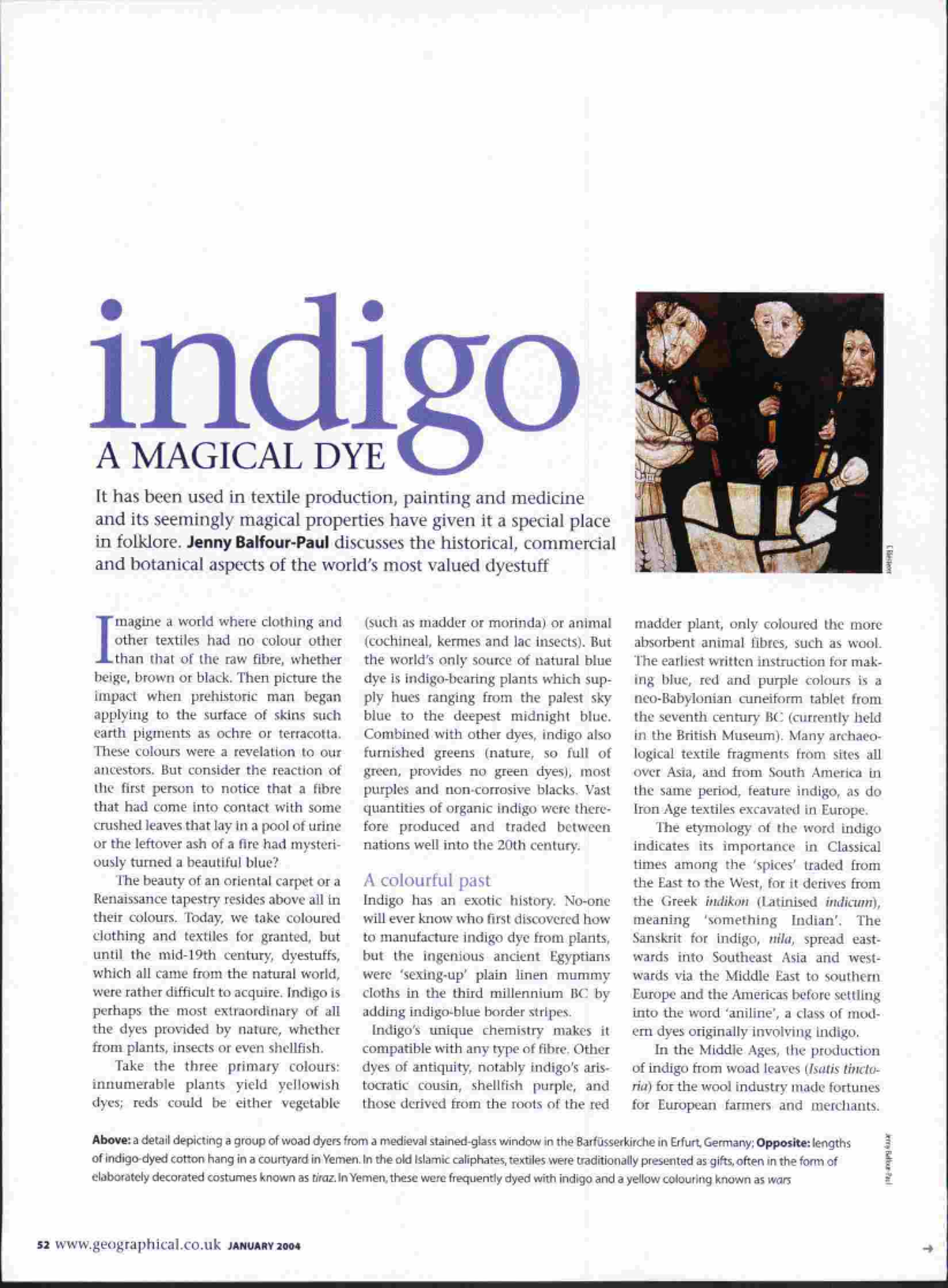 Indigo: A Magical Dye in Textile History and Culture - Studocu