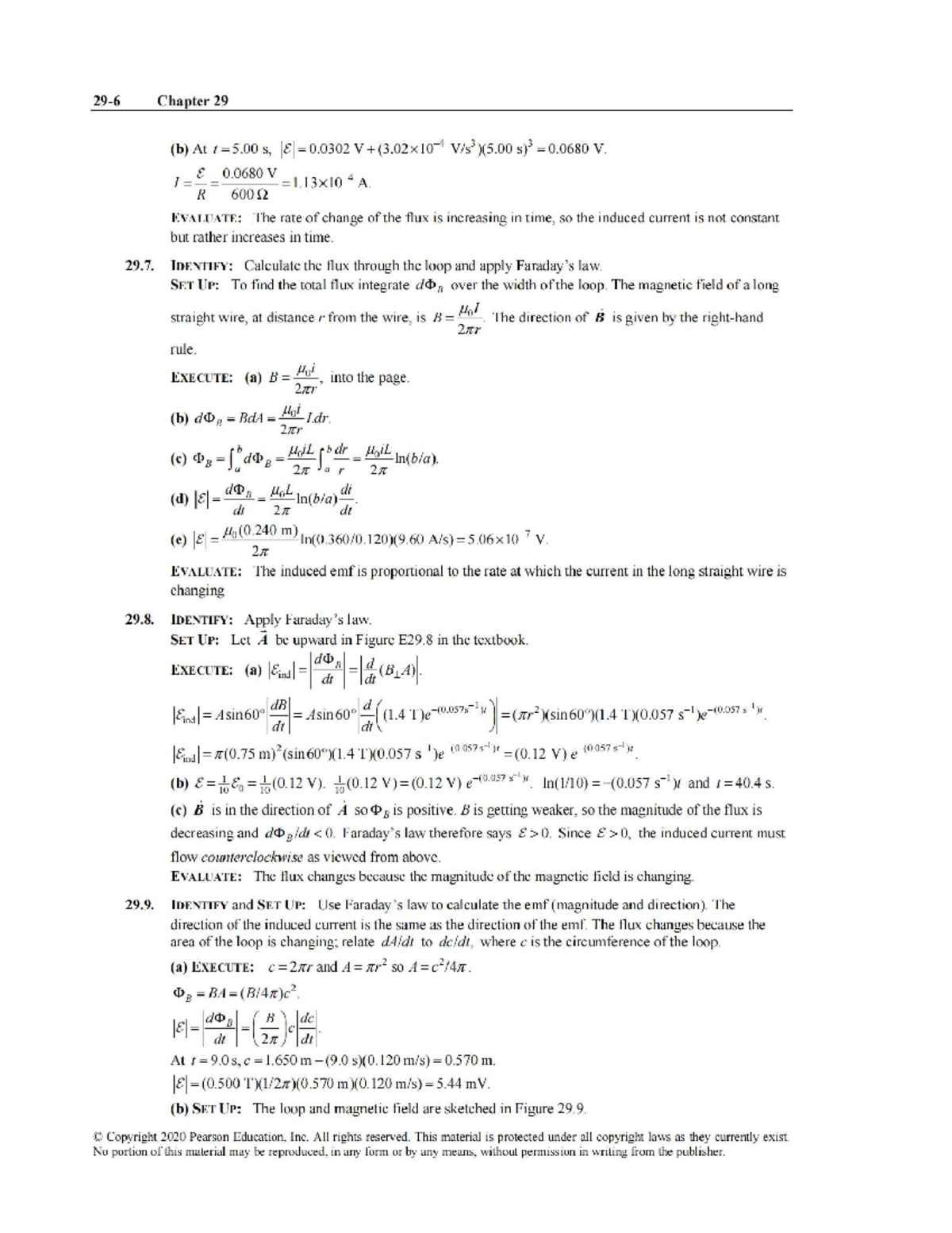 Chapter 29: Induced Current and Flux Calculations in Physics - Studocu