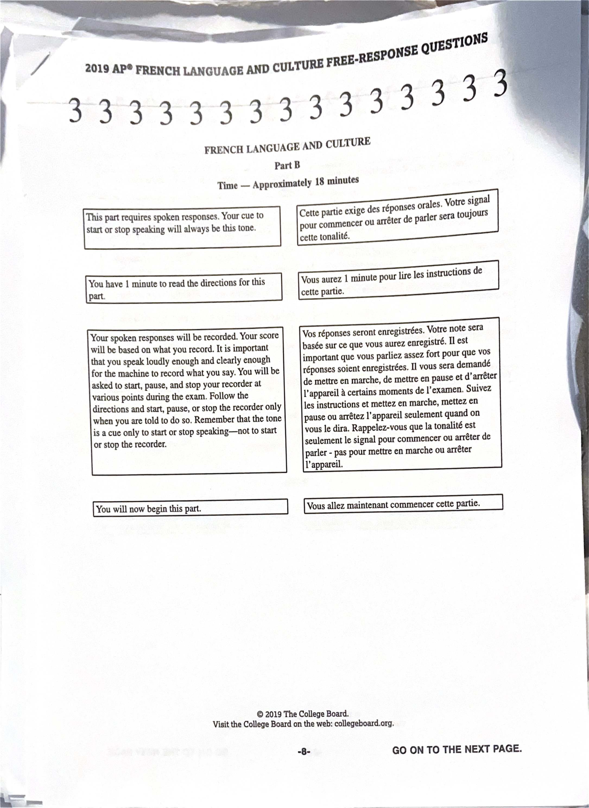 2019 AP® FRENCH LANGUAGE & CULTURE Free-Response Practice Essay 2 - Studocu