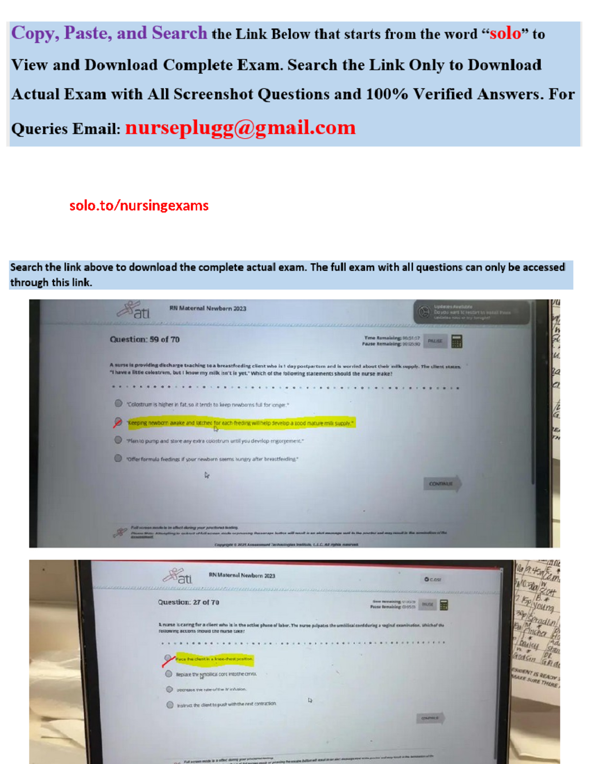 ATI RN Maternal Newborn Proctored Exam NGN: 70 Q&A for Success - Studocu