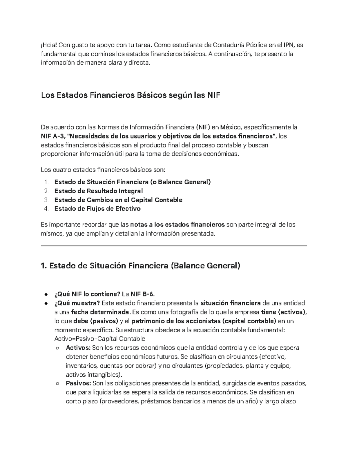 Estados Financieros Básicos según NIF - Contaduría Pública IPN - Studocu