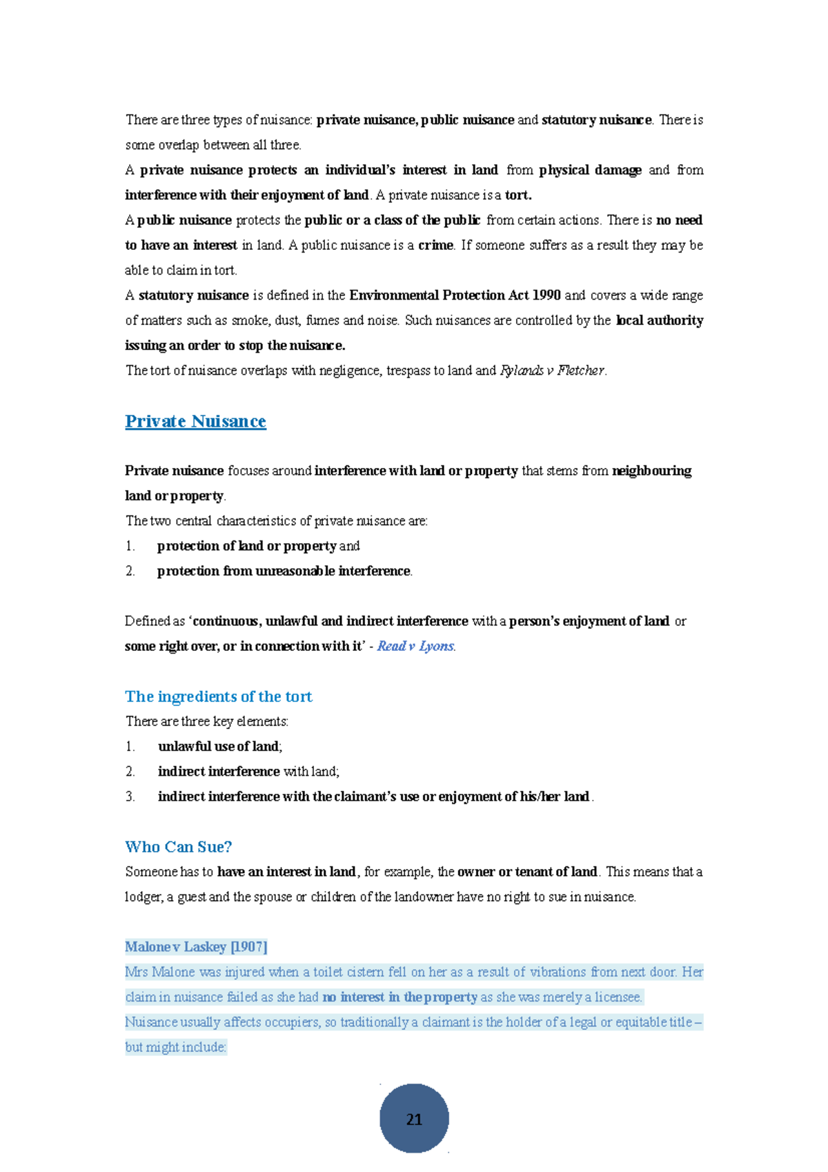 Nuisance Law: Understanding Private, Public & Statutory Nuisance (Final ...