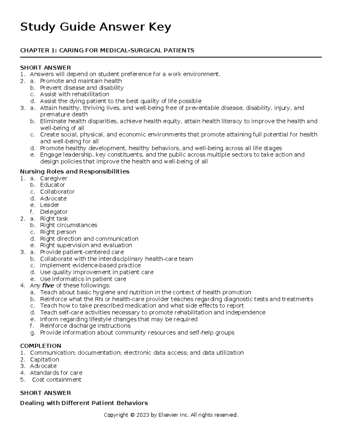 Study Guide Answer Key 5th ed - Study Guide Answer Key CHAPTER 1 ...