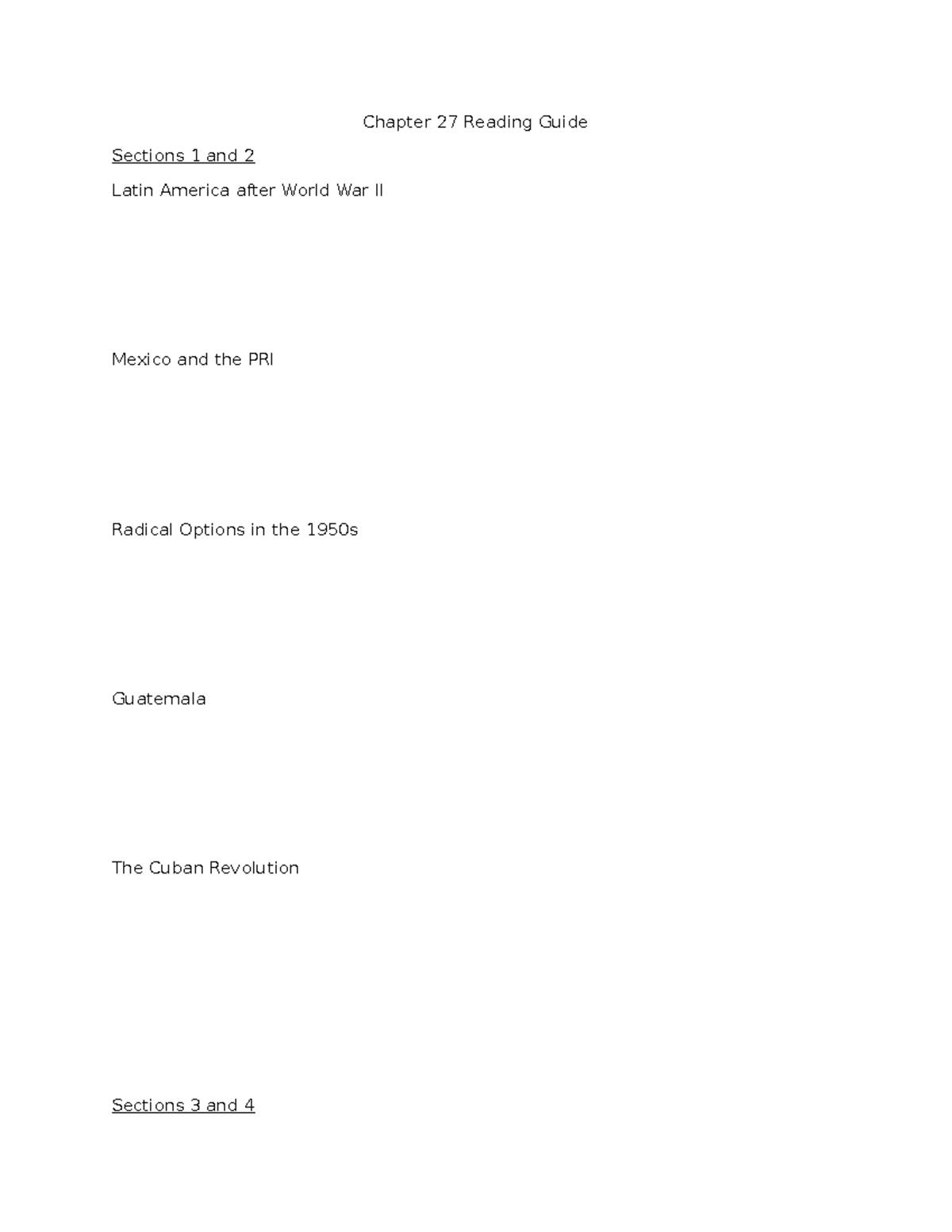 Chapters 27-29 Reading Guides-2 - Chapter 27 Reading Guide Sections 1 ...