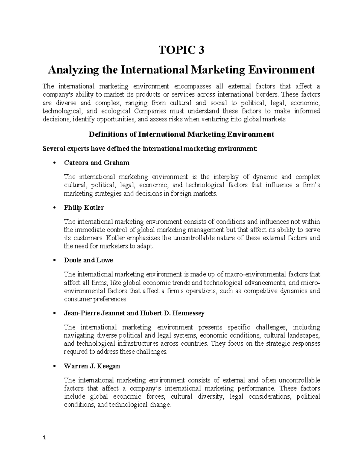 International Marketing Strategies: Analyzing Markets & Practices - Studocu