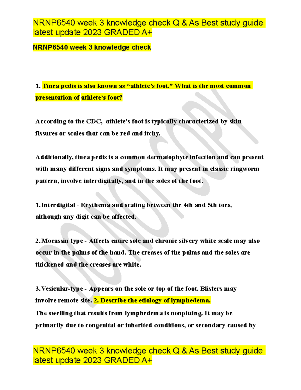 NRNP6540 Week 3 Knowledge Check: Key Concepts & Study Guide - Studocu