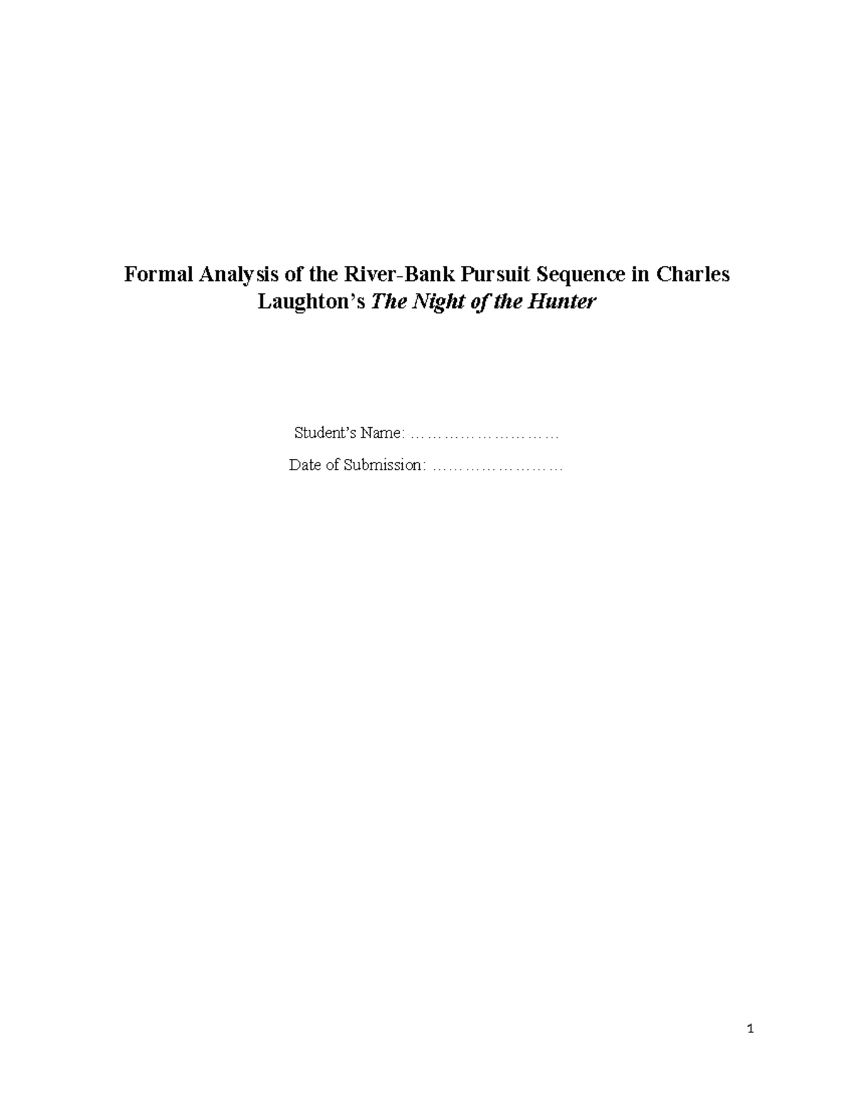 CIN 105Y - Formal Analysis of the Pursuit Sequence in "The Night of the ...