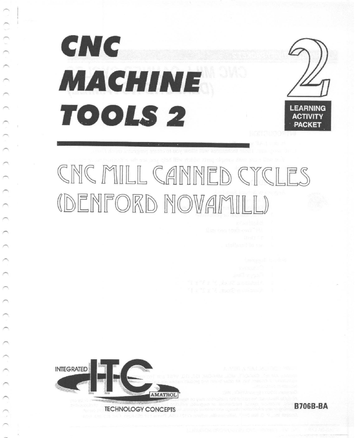 LAP 2 CNC MILL Canned Cycles Learning Activity Packet (Denford Novamill ...