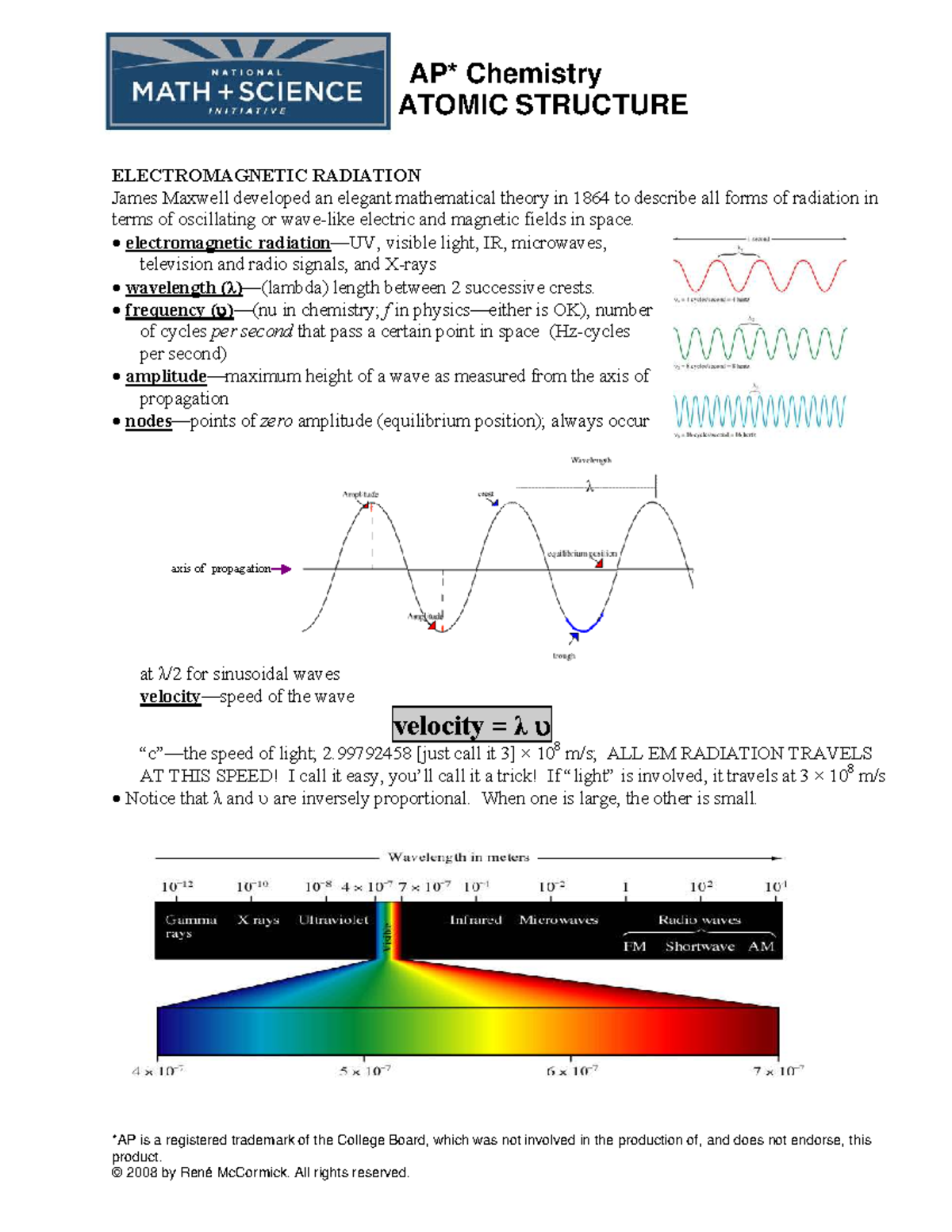 07 Chemistry Atomic Structure and Electromagnetic Radiation Notes - Studocu