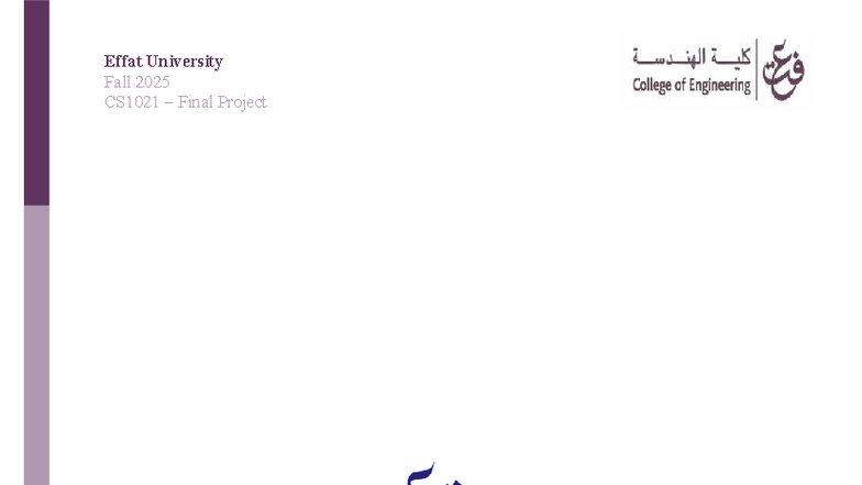 Effat University Fall 2025 CS1021 Final Project: RISC vs CISC ...