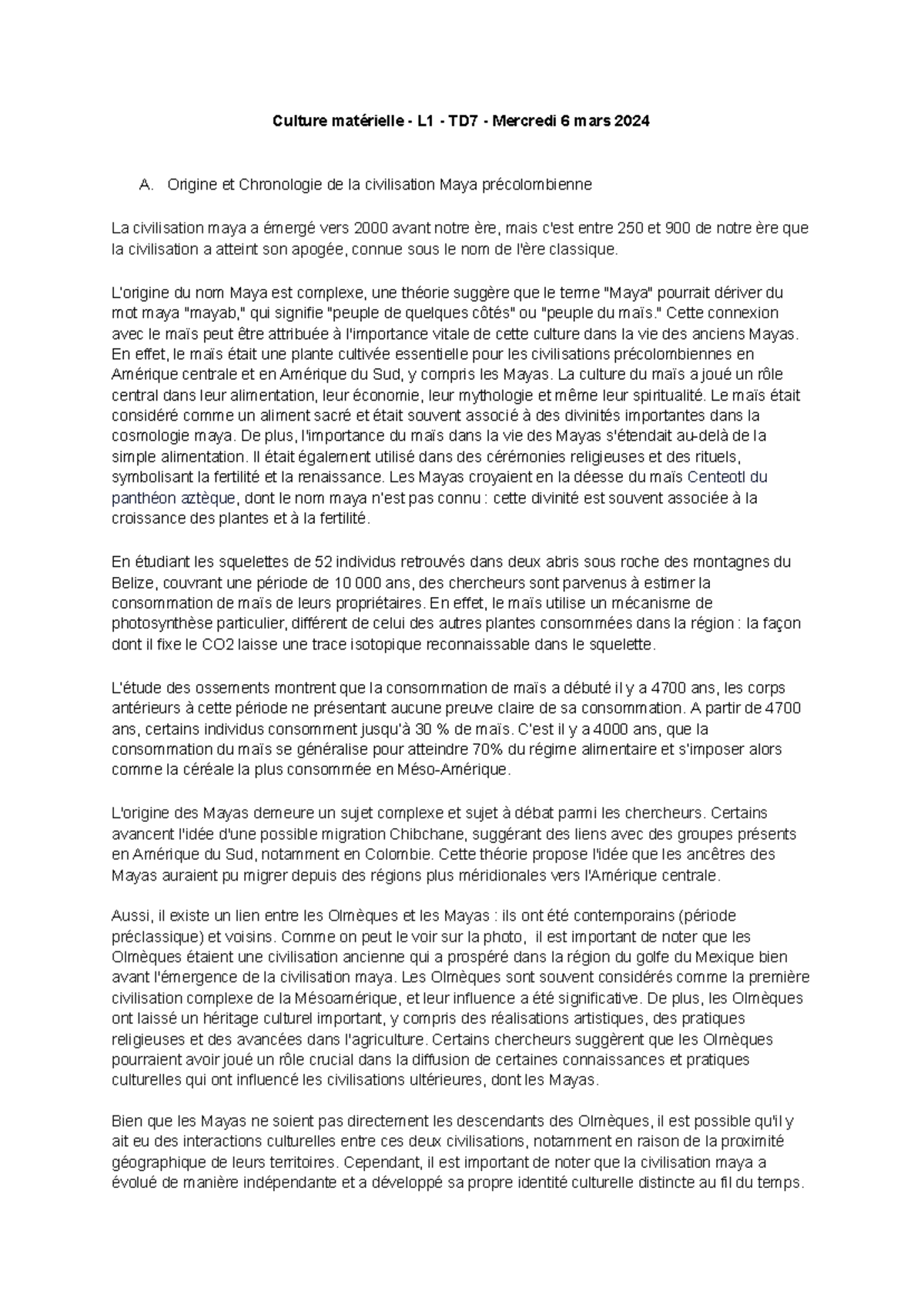 Culture matérielle L1 TD7 : Origine et Chronologie de la Civilisation ...