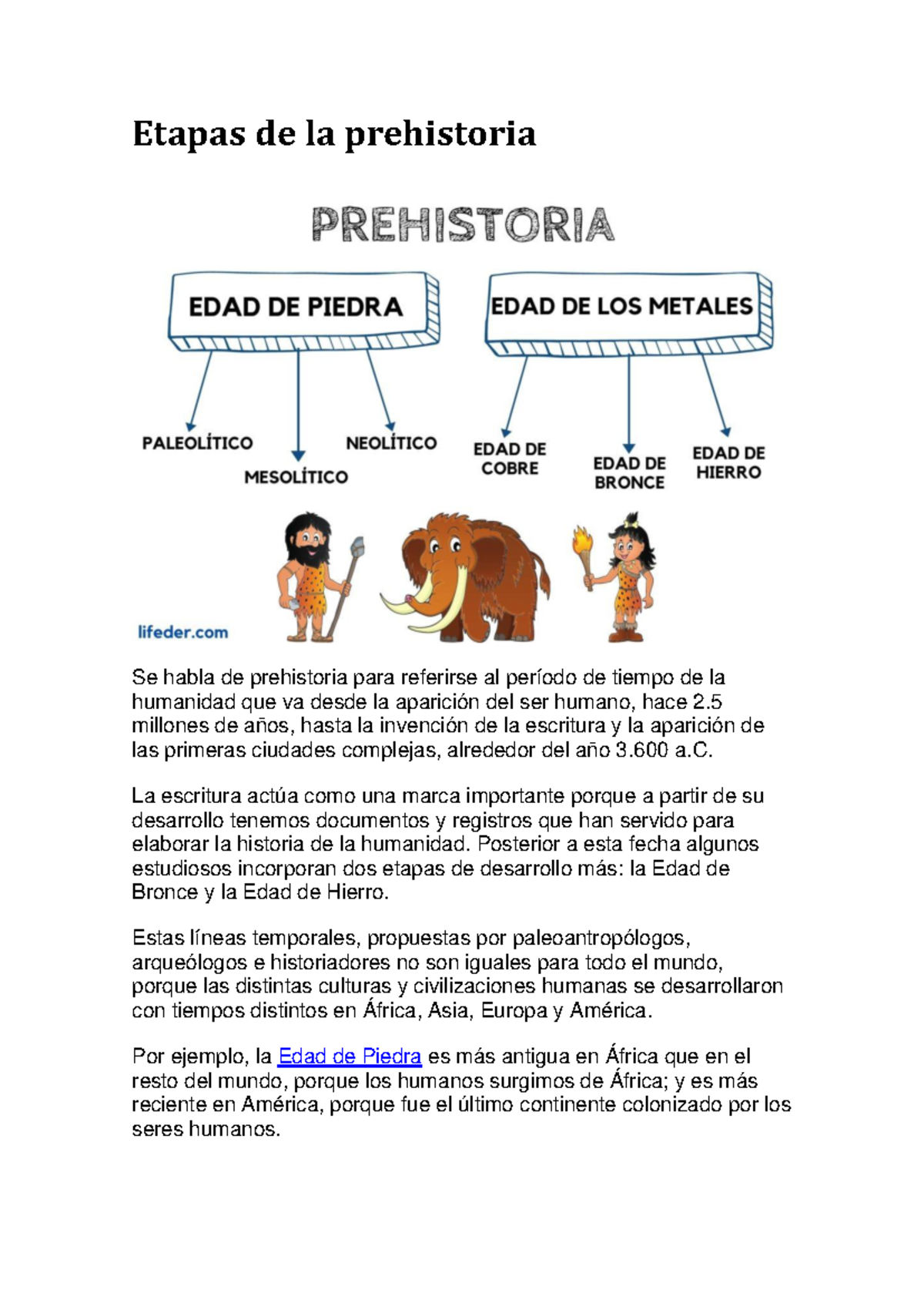 Etapas de la Prehistoria: Desde el Paleolítico hasta la Edad de Cobre ...