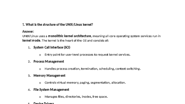 AOS 101: Kernel Structure and System Calls Overview - Studocu