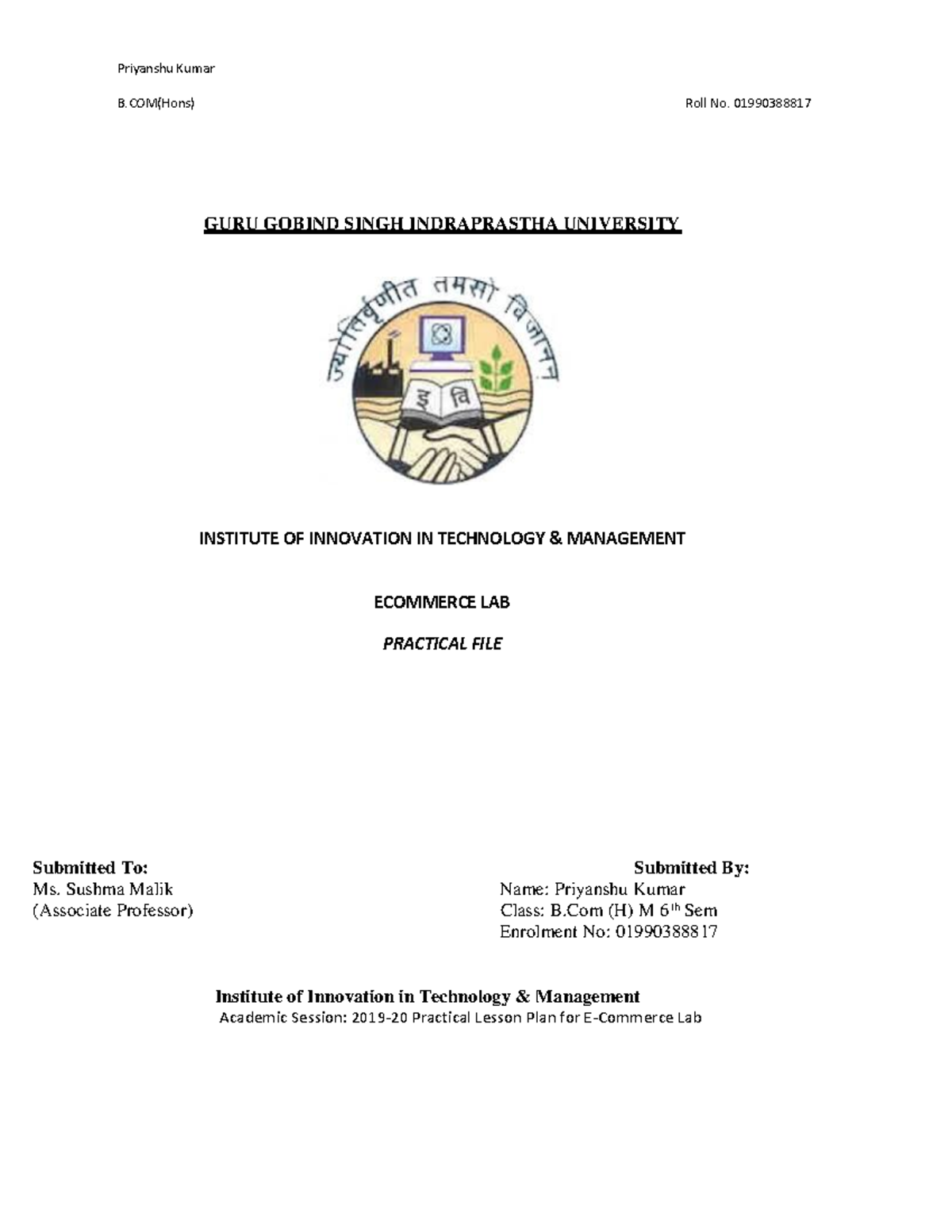 Final Assignment: Practical E-Commerce Lab (BCOM-308) - Studocu