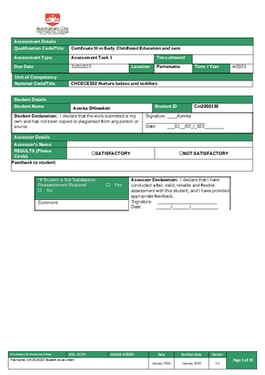 [Solved] Explain the purpose of the National Quality Framework NQF b List - Certificate III in ...