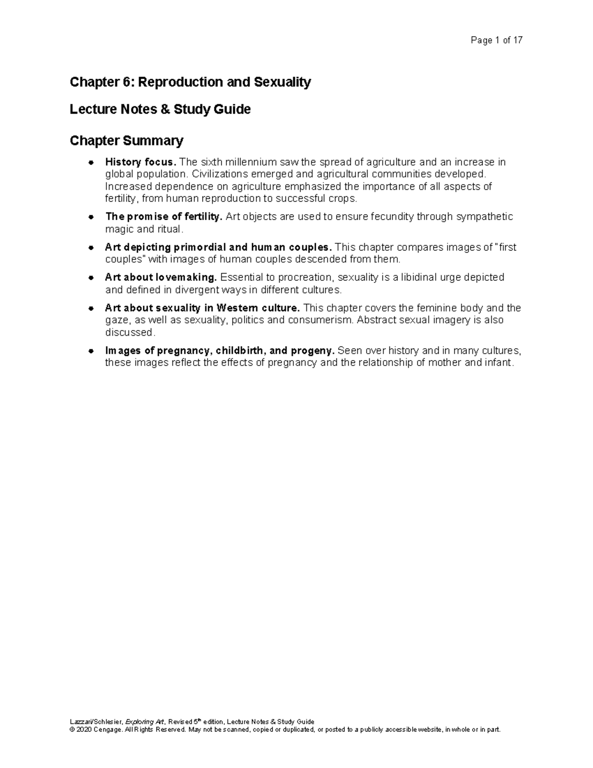Ch. 6: Reproduction and Sexuality - Lecture Notes Study Guide - Studocu