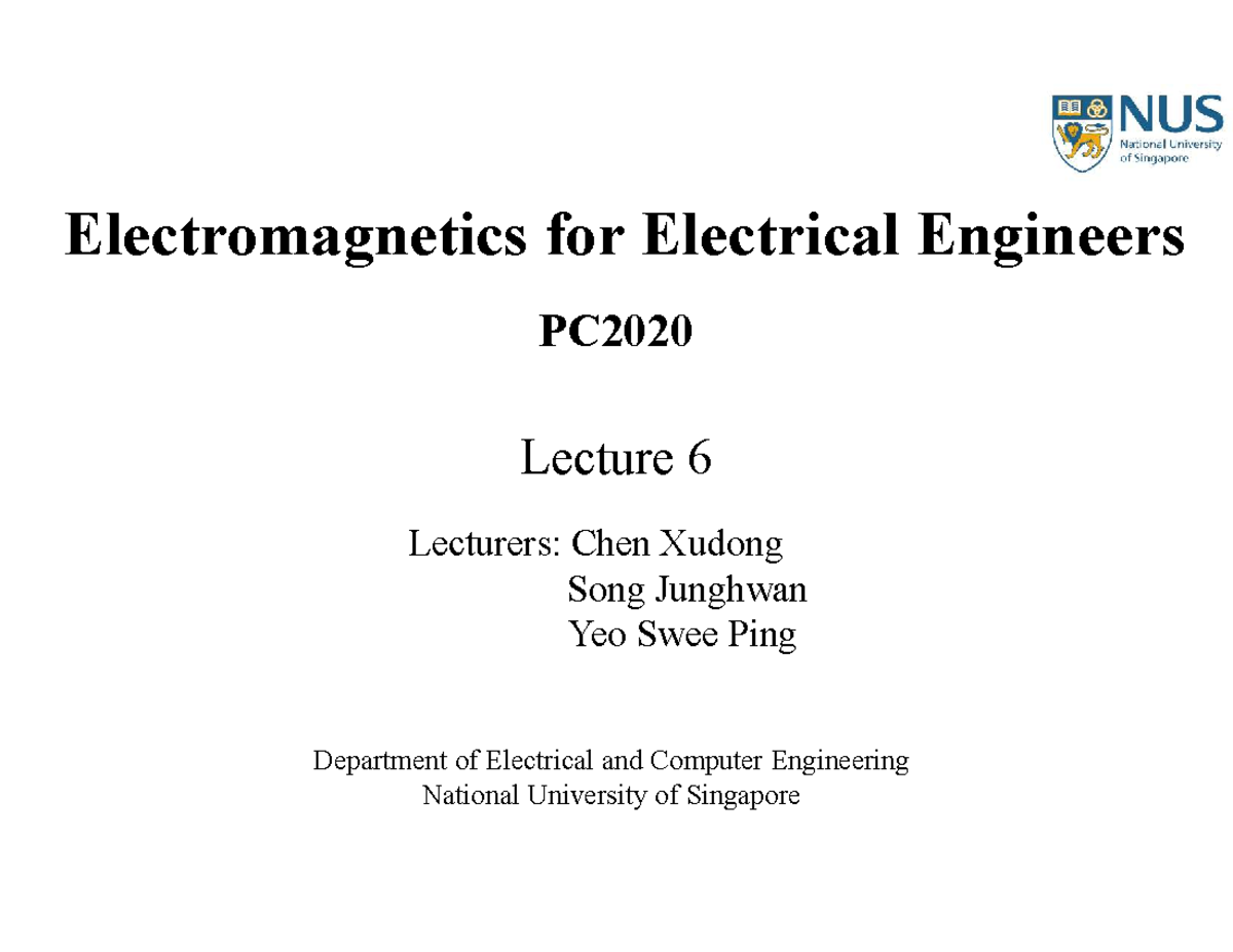 Plane wave propagation in lossless media PC2020 lecture 6 notes - Studocu