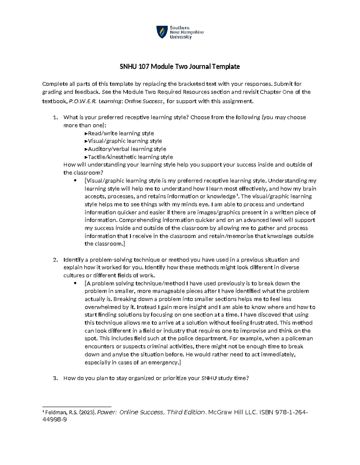 -SNHU 107 Module Two Assignment - SNHU 107 Module Two Journal Template ...